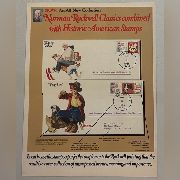 Art | Norman Rockwell Stamps 1983 Magazine Advertisement | Poshmark